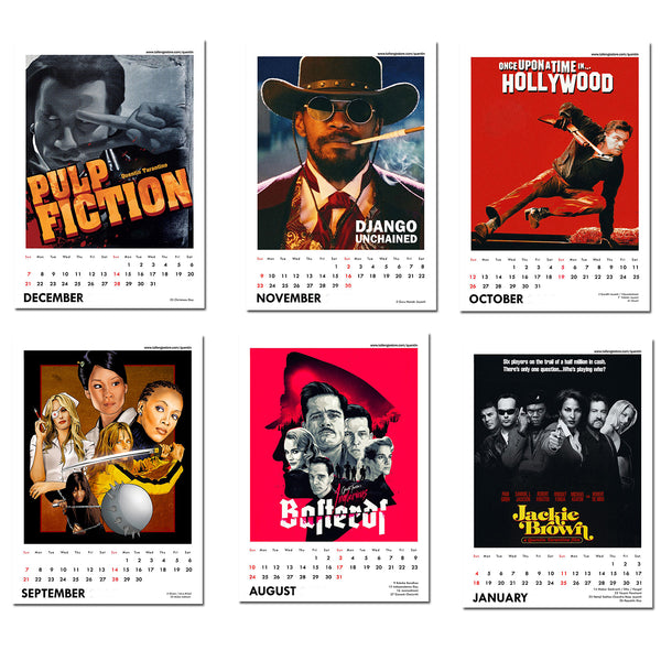 2025 Wall Calendar - Quentin Tarantino Movie Calendar - Hollywood ...