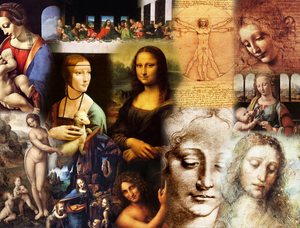 Leonardo Da Vinci Artwork Collage