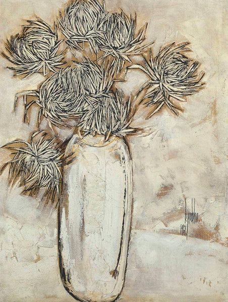 Flowers In A Vase - B Prabha - Indian Art Painting by B. Prabha | Buy ...