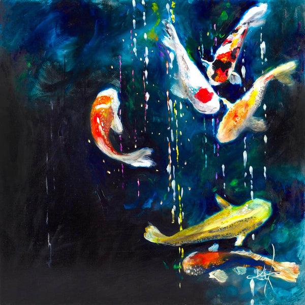 Koi Fish Swimming In Pond - Symbols Of Love And Friendship ...