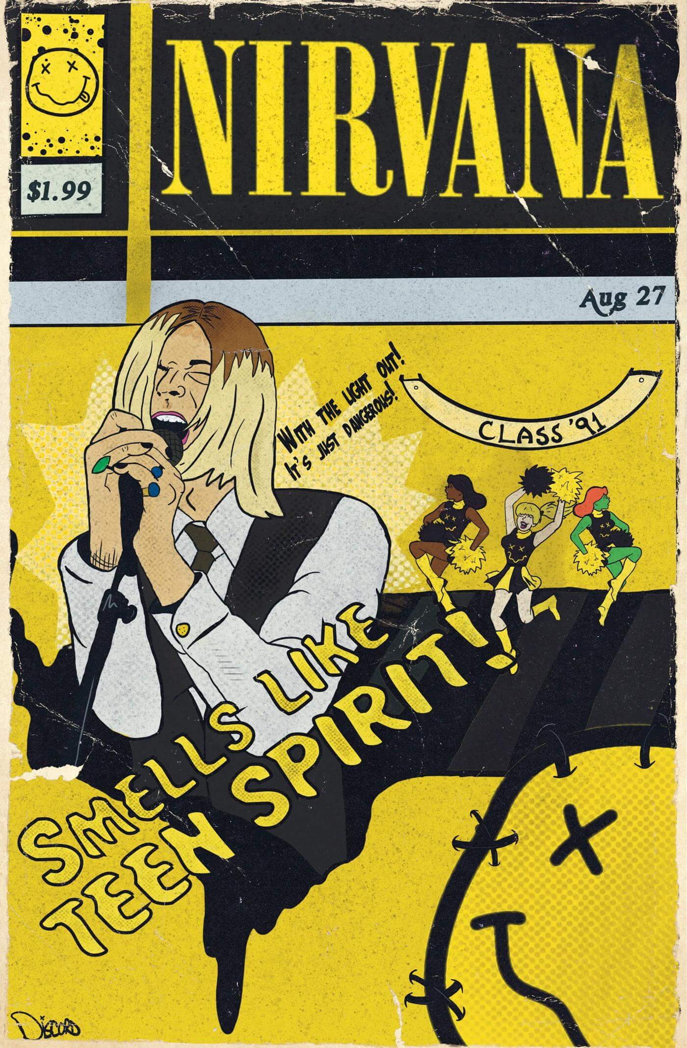 Nirvana - Smells Like Teen Spirit (Comic Cover) - Grunge Music Fan Art ...