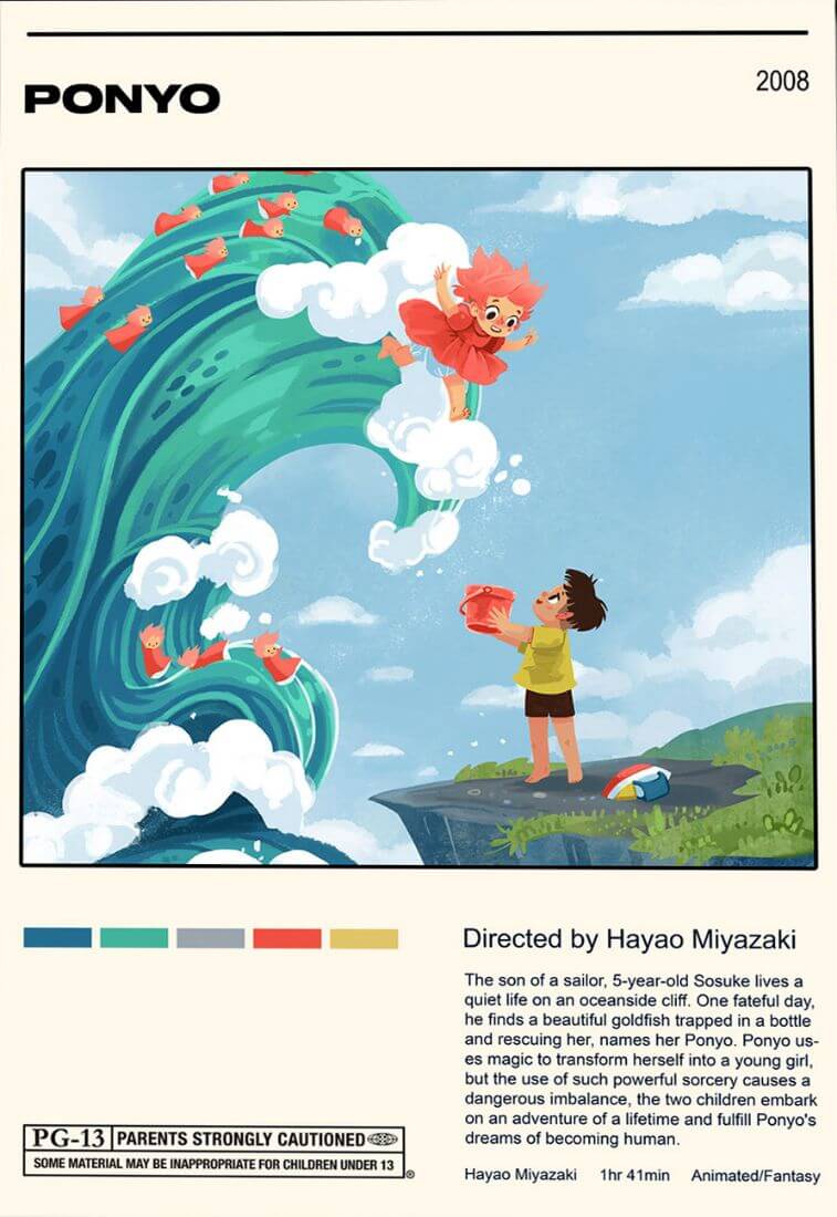 Ponyo - Hayao Miyazaki - Studio Ghibli - Japanaese Animated Movie Art ...