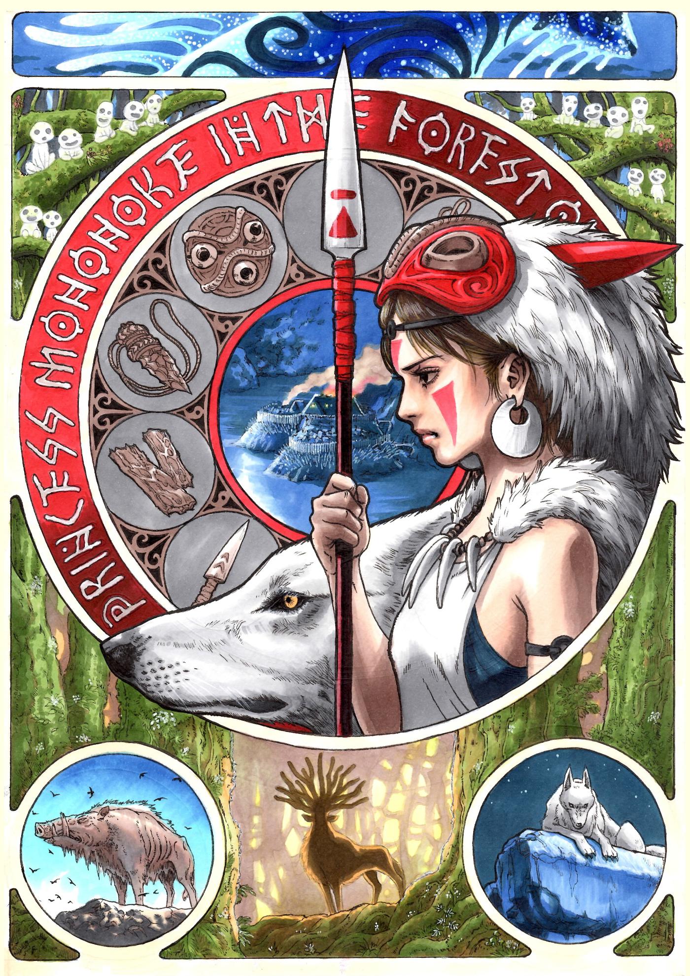 Princess Mononoke - Studio Ghibli - Fan Art Poster by Tallenge | Buy ...