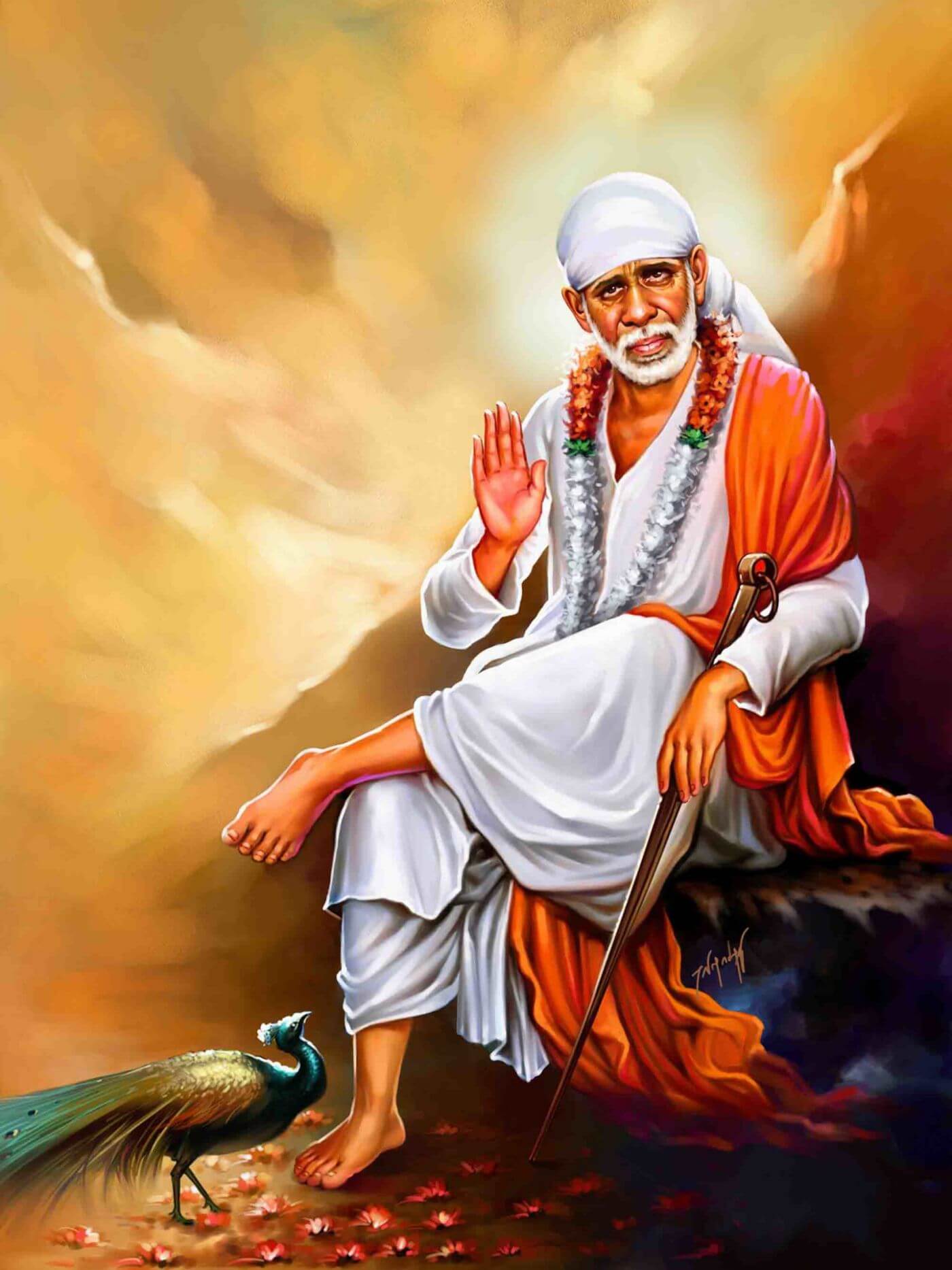 Sai Baba Of Shirdi Painting by Raghuraman | Buy Posters, Frames, Canvas ...