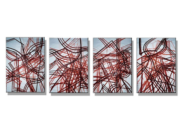 Red Lines 4 Ways - Art Panels by Susie Bryan | Buy Posters, Frames ...