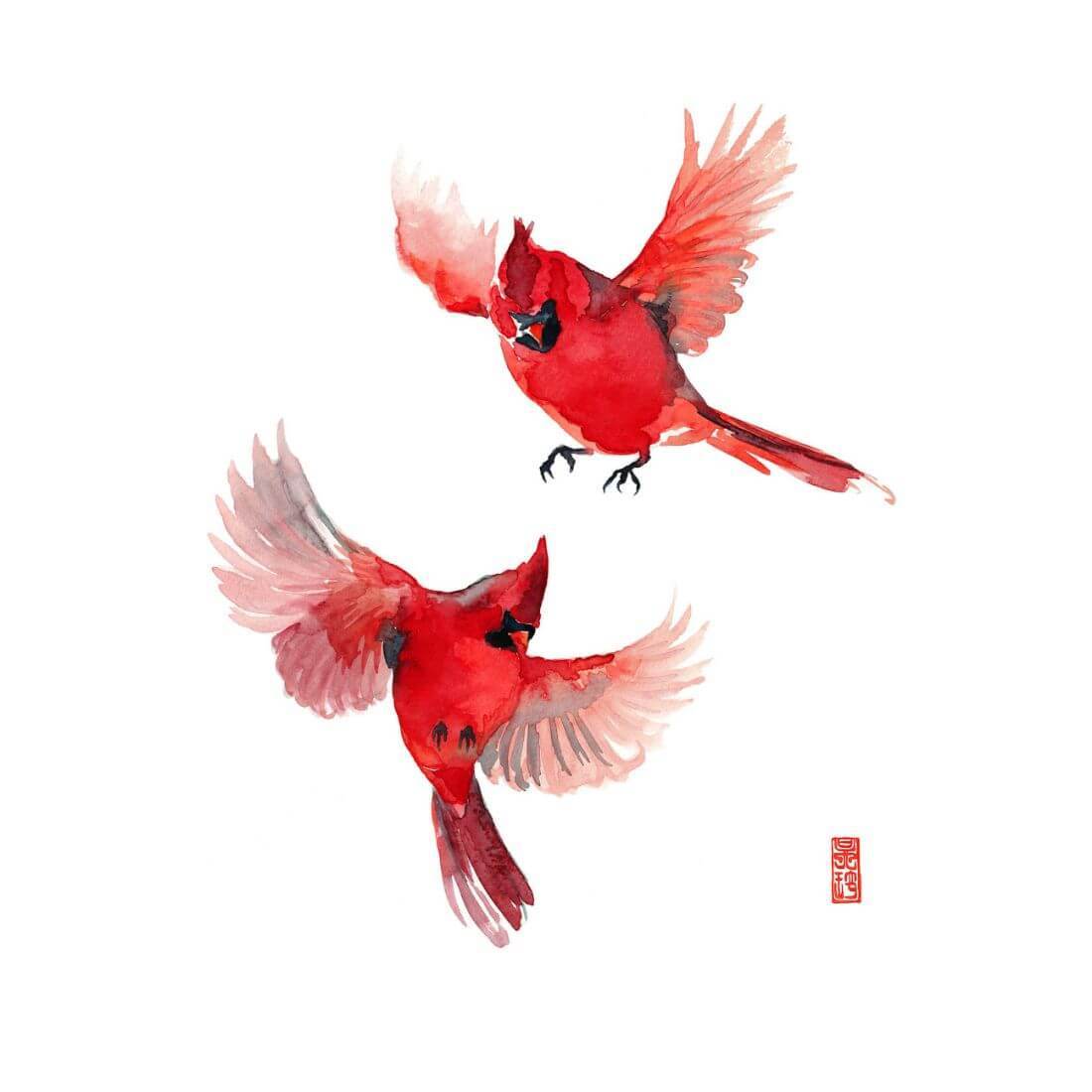 Cardinal In Flight Art