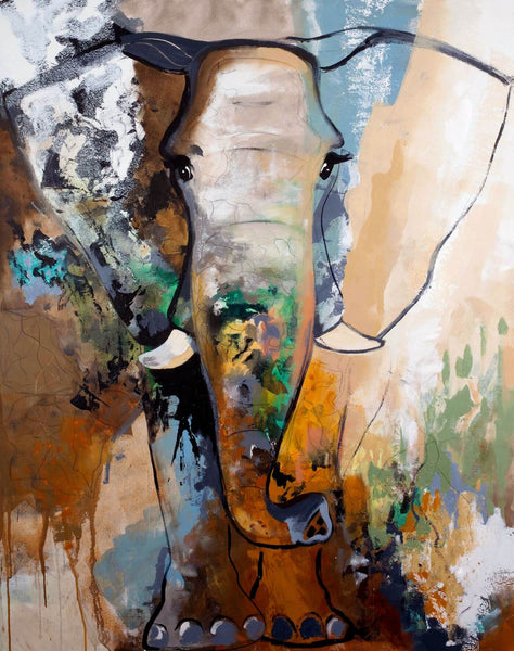 Elephant Abstract Painting Poster Print by Sina Irani | Buy Posters ...