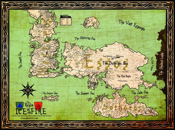 Fan Art From Game Of Thrones - Map of Essos by Mariann Eddington | Buy ...