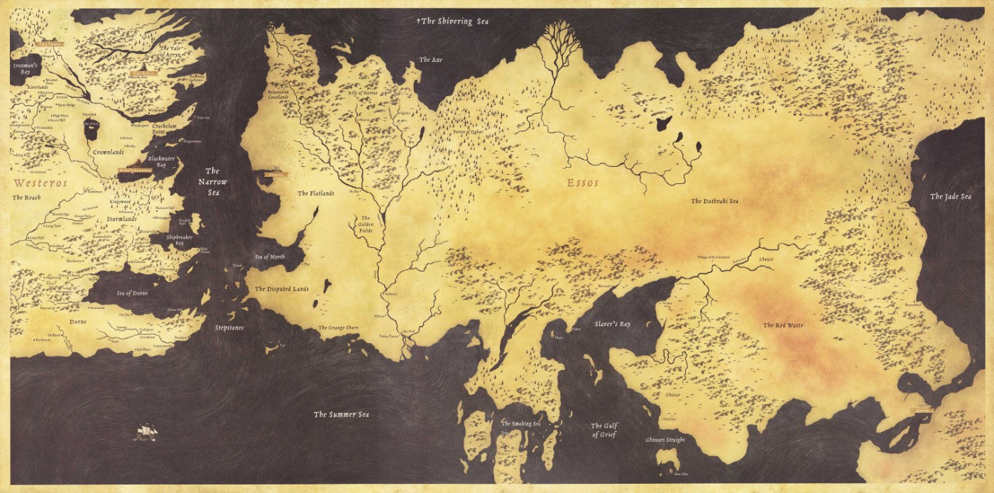 Fan Art Poster - Game Of Thrones - Map Of The Seven Kingdoms - TV Show ...
