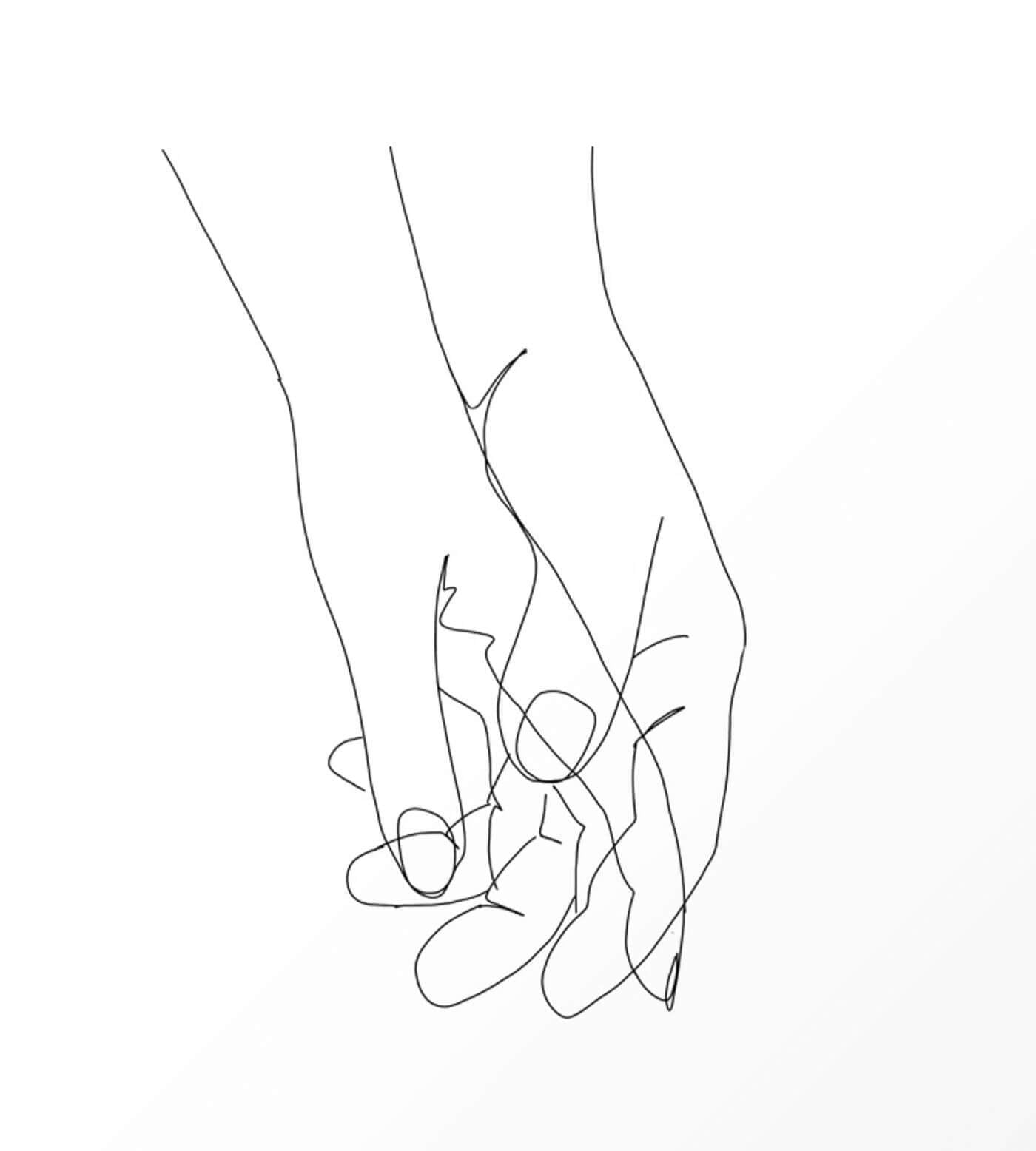 In Love - Minimalist Line Art Painting - Canvas Prints by Tallenge ...