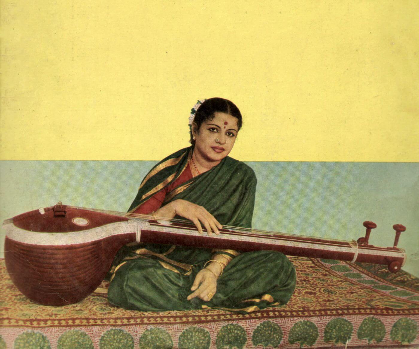 M S Subbalakshmi With Veena - Indian Classical Carnatic Music Poster ...