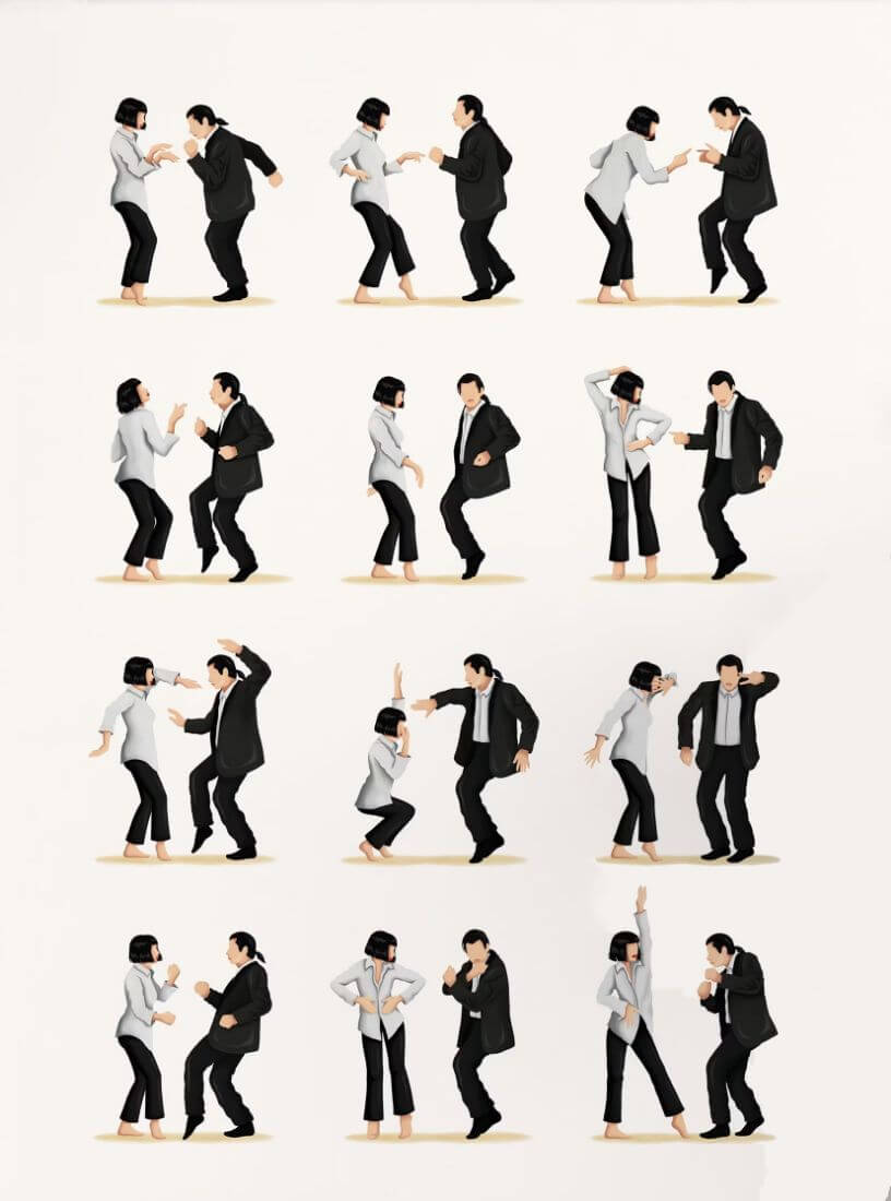 Mia Wallace and Vincent Vega Jackrabbit Slims Twist Dance Contest ...