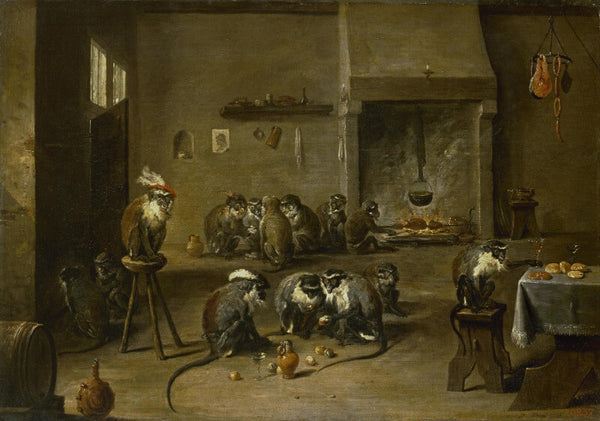 Monkeys In The Kitchen by David Teniers the Younger | Buy Posters ...