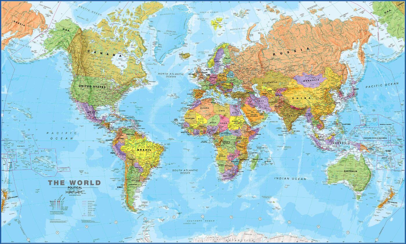 Political Map Of The Modern World - Posters by Tallenge | Buy Posters ...