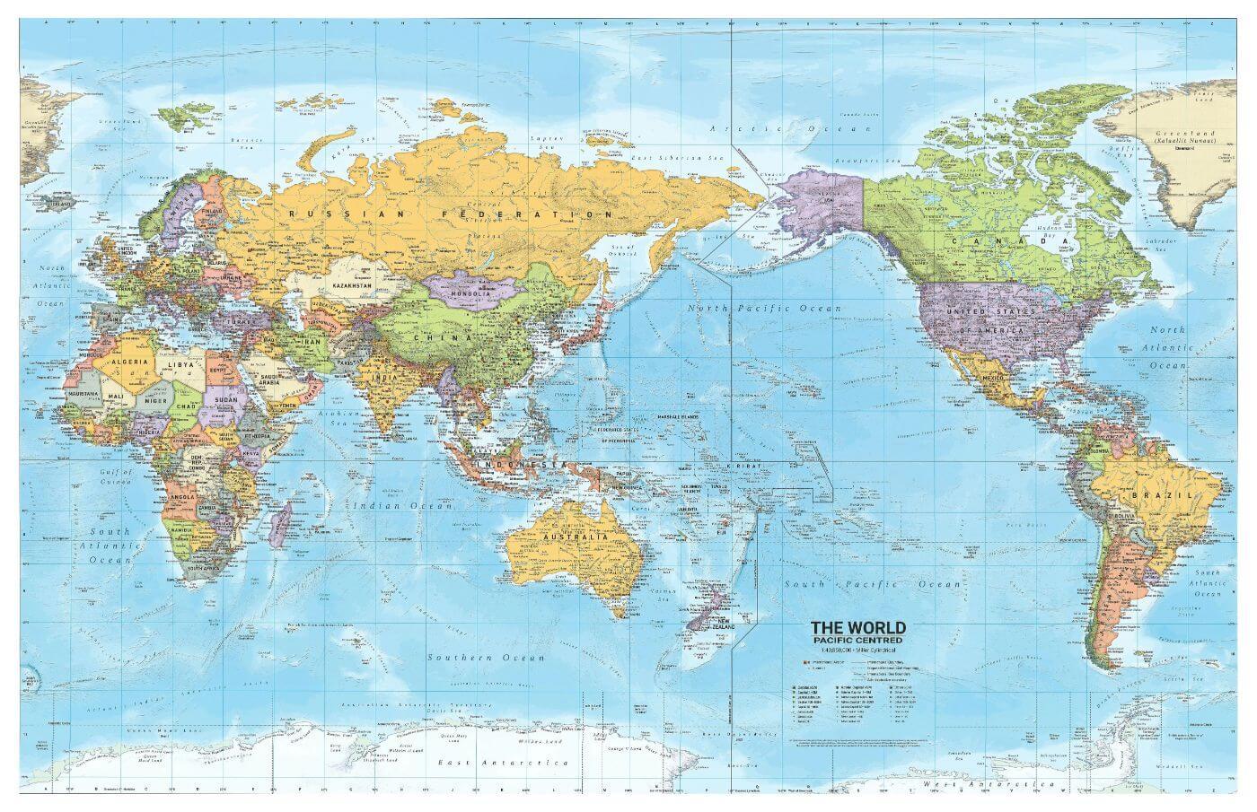 Political Map Of The World (Pacific Centered) - Art Prints by Tallenge ...