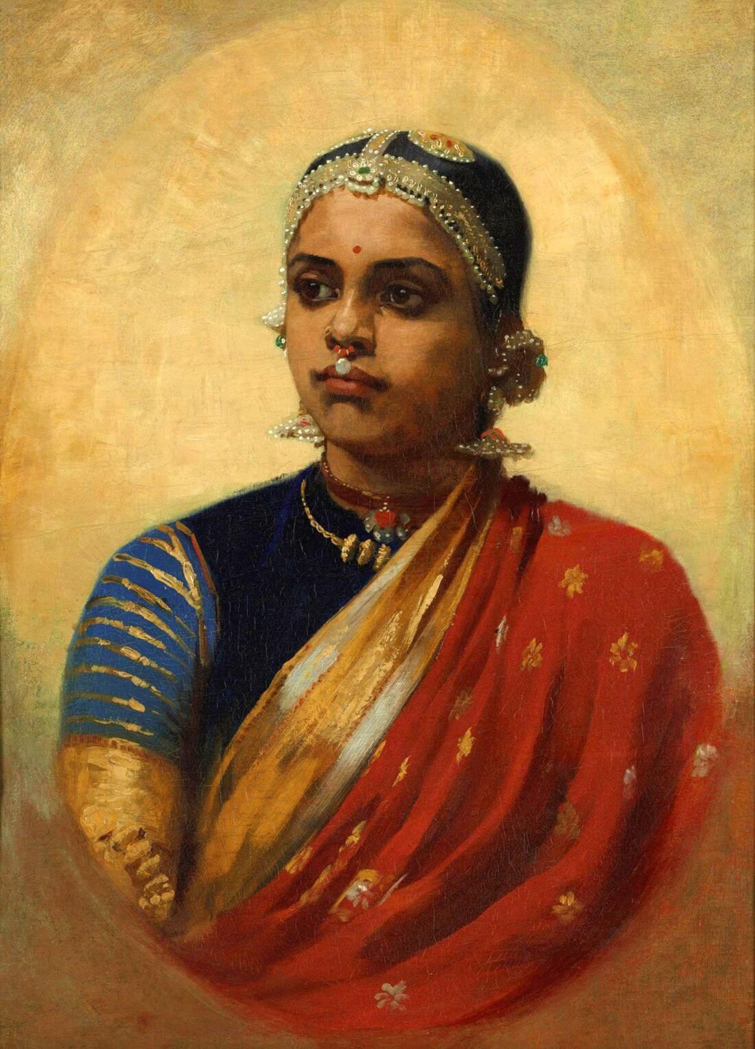 Portrait Of A Madras Dancer - Raja Ravi Varma - Famous Indian Painting ...