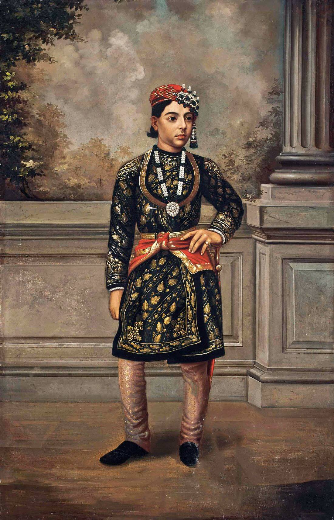 Portrait Of An Indian Prince - Vintage Indian Royalty Painting ...
