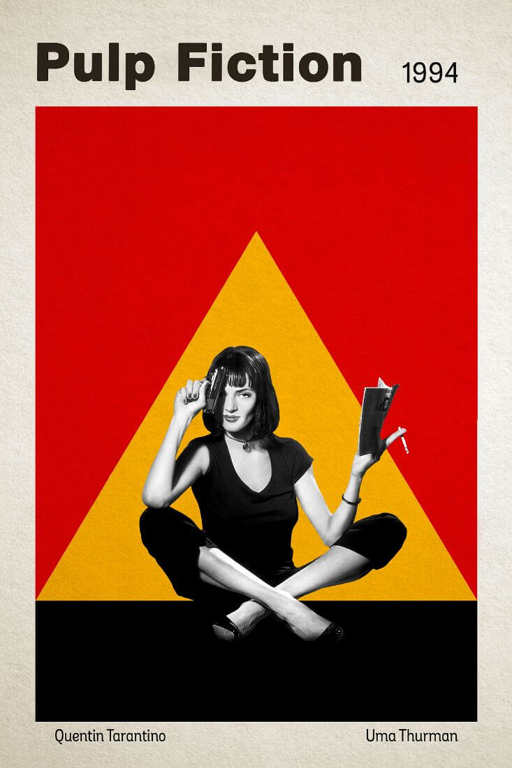 Pulp Fiction - Uma Thurman - Hollywood Movie Graphic Art Poster by ...