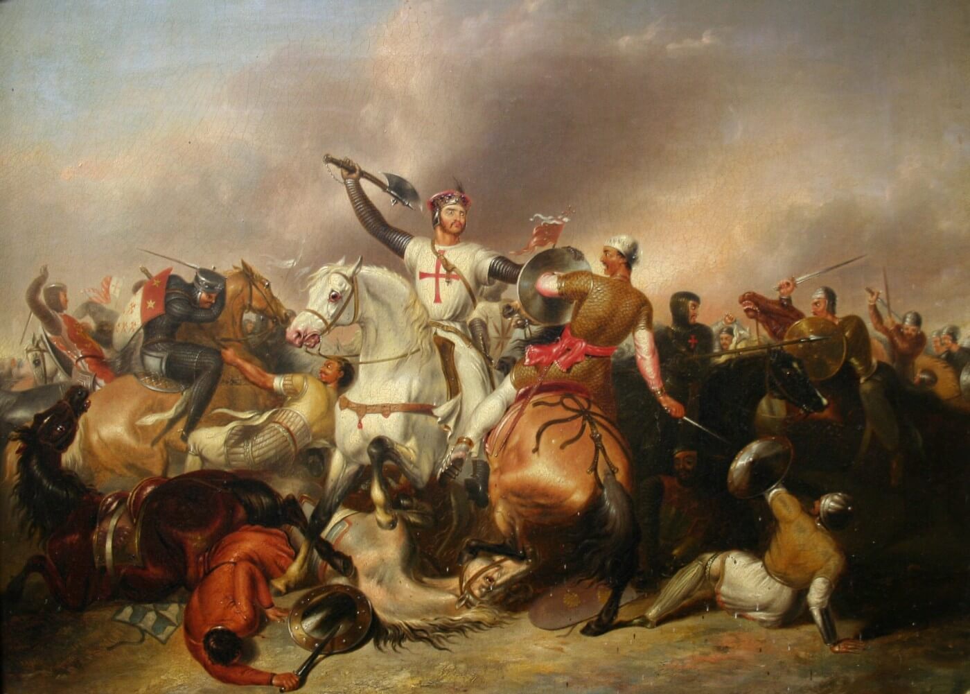 Richard The Lionheart At The Battle Of Ascalon In The Act Of Unhorsing ...