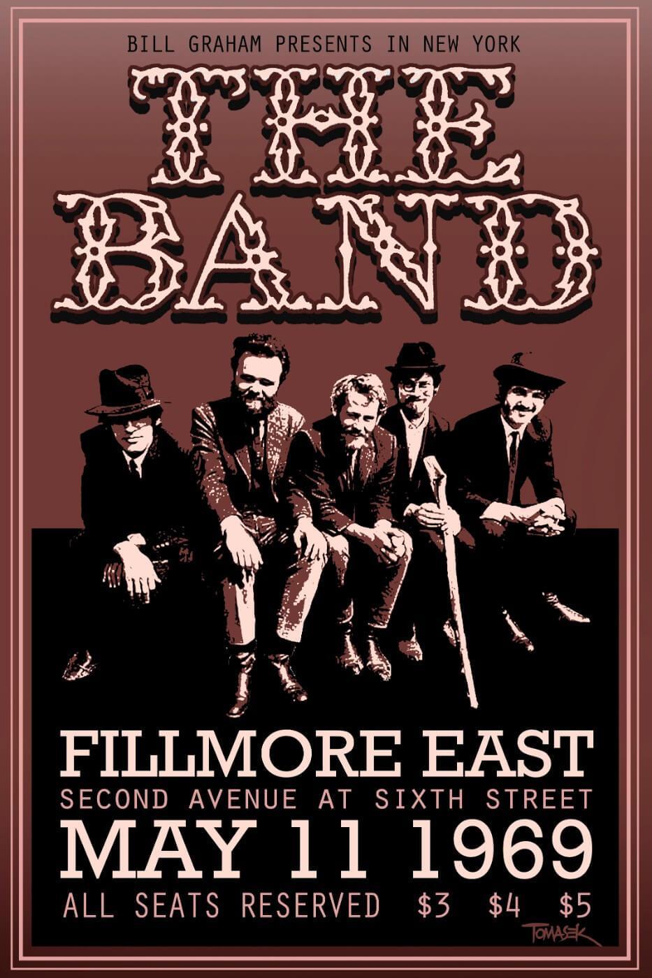 Retro Vintage Music Concert Poster - The Band At Fillmore East - Tallenge Music Collection ...