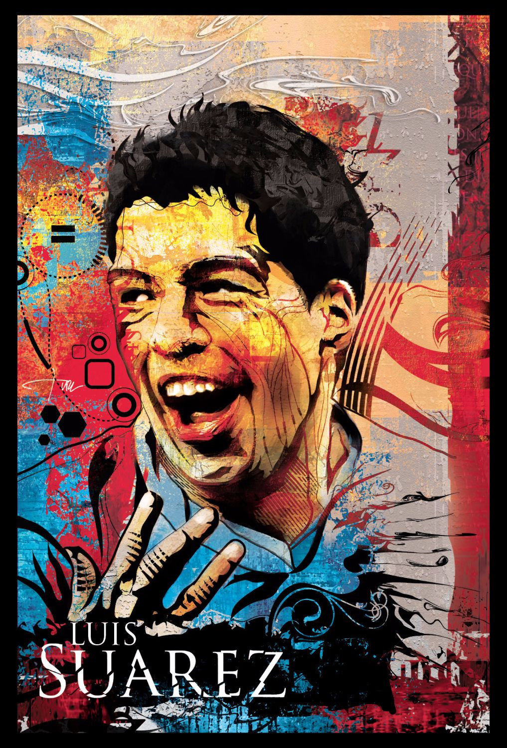 Spirit Of Sports - Digital Art - Soccer Superstars - Luis Suarez - Art ...