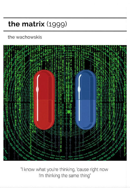 The Matrix - Blue Pill Red Pill - Hollywood Movie Graphic Art Poster by ...
