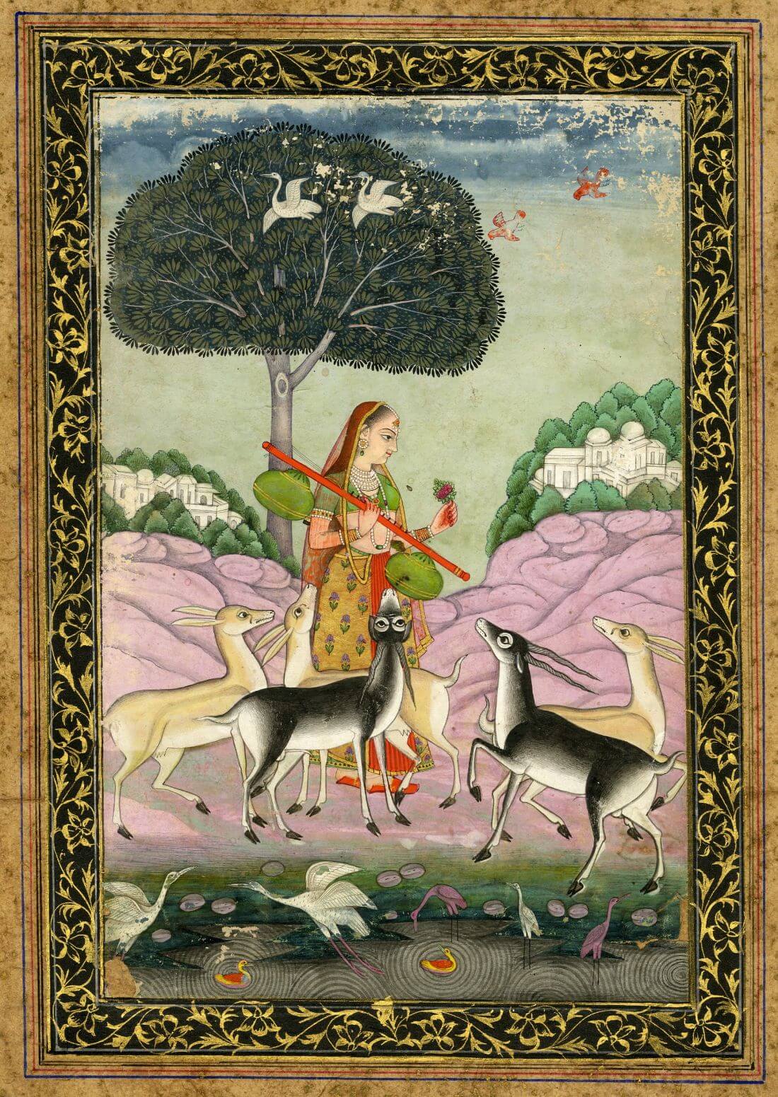 Todi Ragini Her Music Attracts Does And Bucks - 15Th Century - Vintage ...