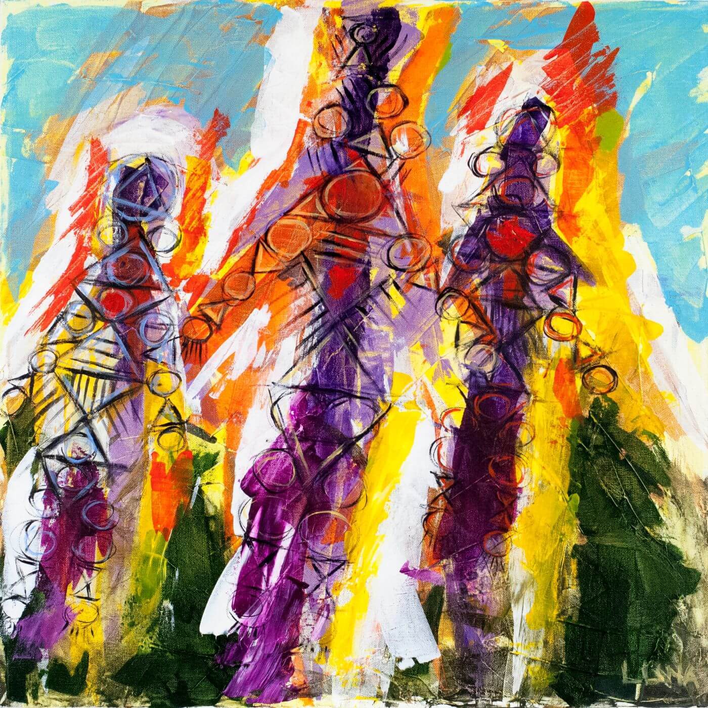 Trinity - Modern Abstract Art Painting - Art Prints by Lisa Drew | Buy ...