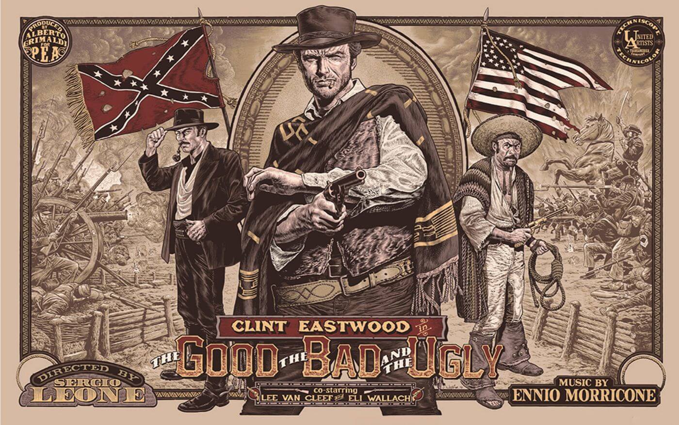 Vintage Movie Poster - The Good The Bad And The Ugly - Western - Clint ...