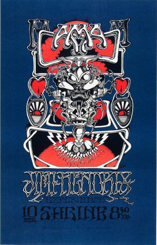 Vintage Music Concert Poster - Jimi Hendrix Experience 1973 Shrine ...