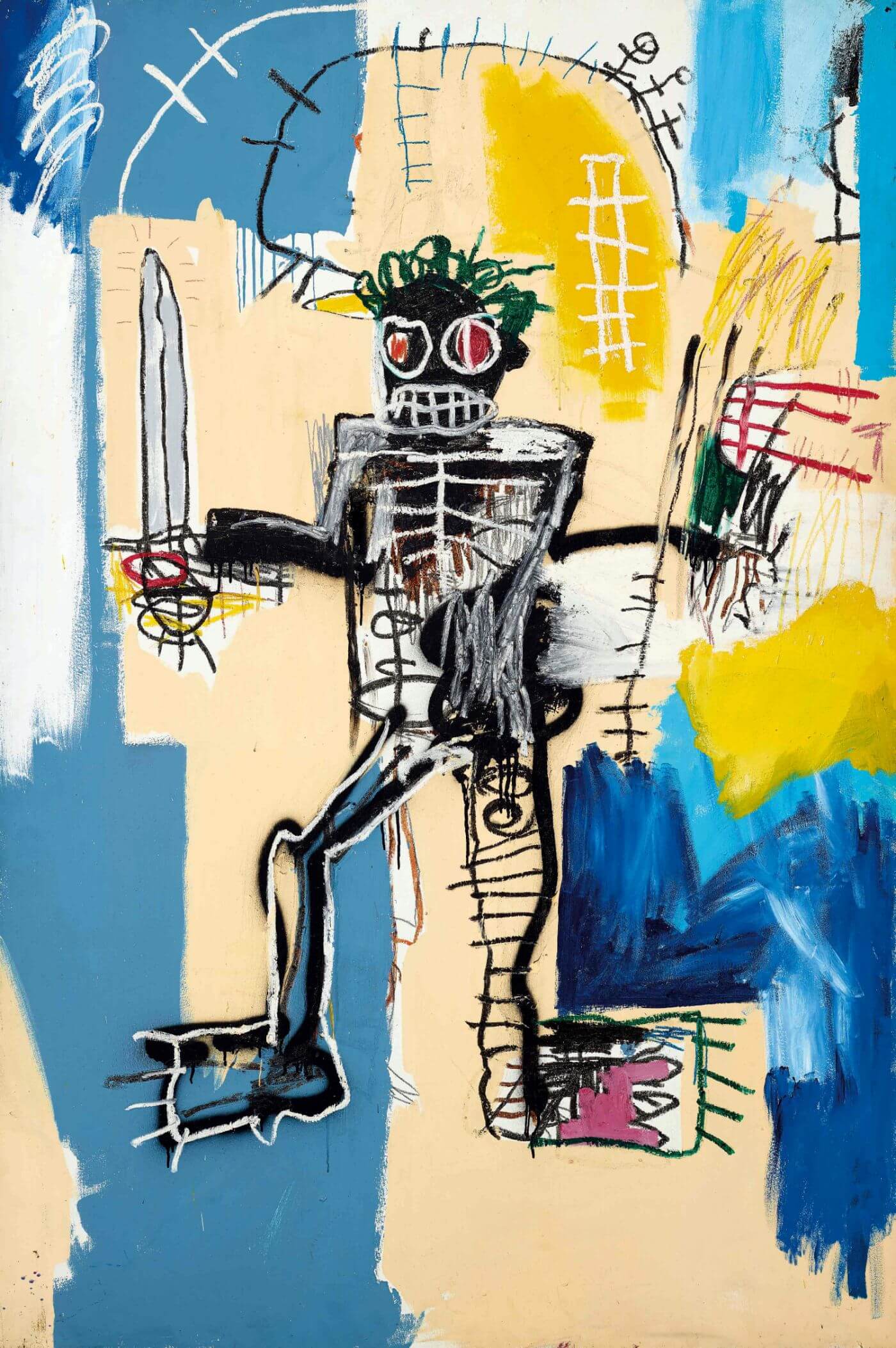 Warrior (1982) - Jean-Michel Basquiat - Neo Expressionist Painting ...