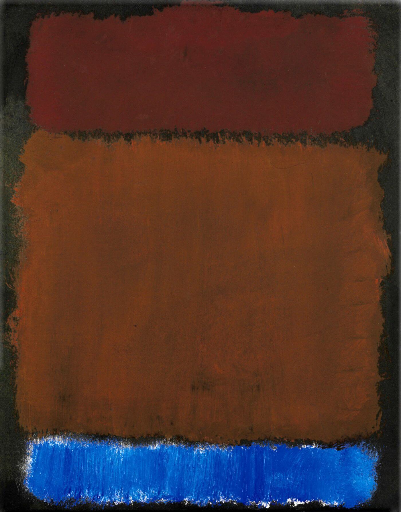Wine Rust Blue On Black - Mark Rothko Color Field Painting - Canvas ...