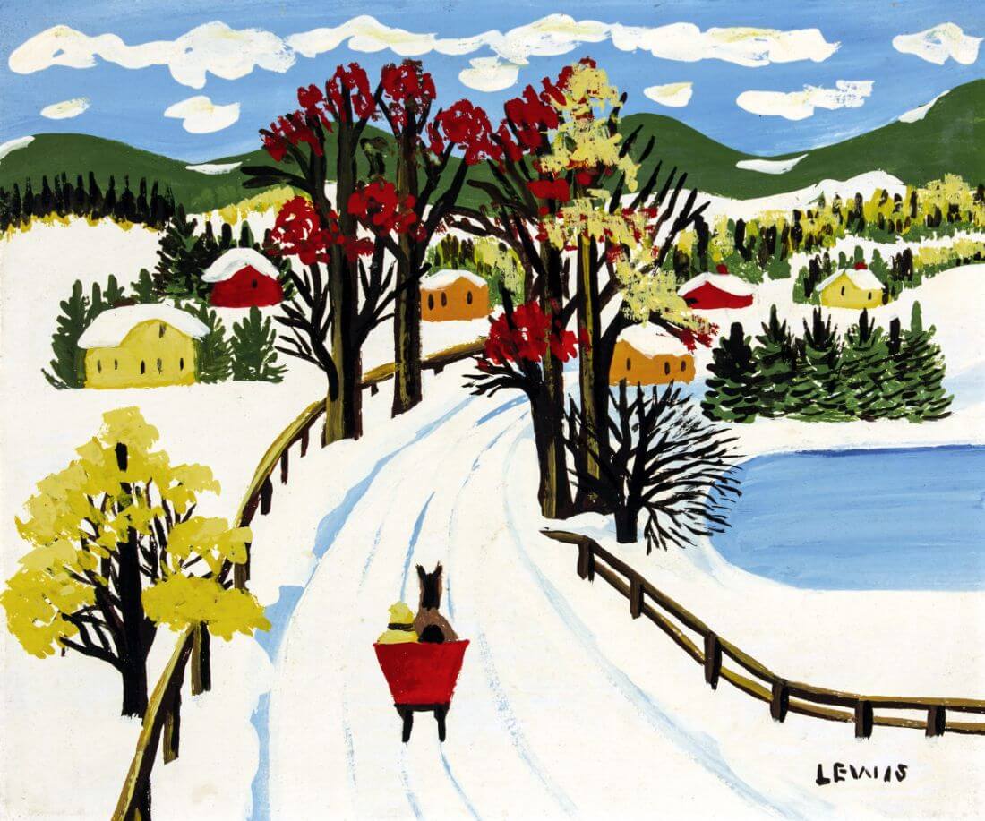 Winter Sleigh Ride - Maud Lewis - Folk Art Painting by Maud Lewis | Buy ...