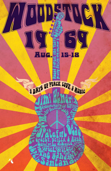 Woodstock - Vintage Americana Music Poster by Jacob George | Buy ...
