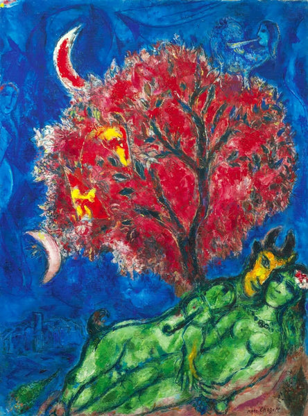 Lovers Under a Red Tree - Marc Chagall by Marc Chagall | Buy Posters ...